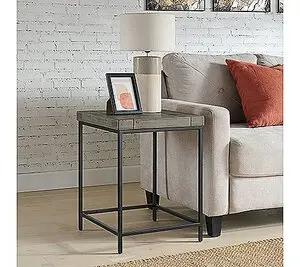 LAVISH HOME End Table Industrial Modern Side Ta Ble - One-color