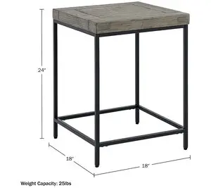 LAVISH HOME End Table Industrial Modern Side Ta Ble
