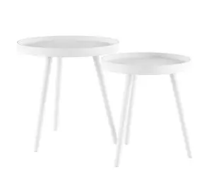 LAVISH HOME 2 End Tables Round Nesting Side Acc Nt Tables - One-color