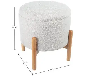 LAVISH HOME Storage Ottoman Multipurpose Round Ootrest