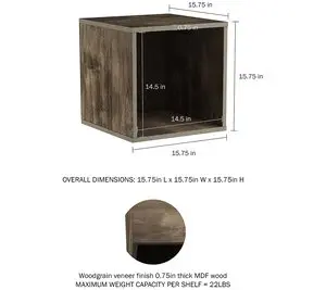 LAVISH HOME Stackable Cube Shadowbox End Table