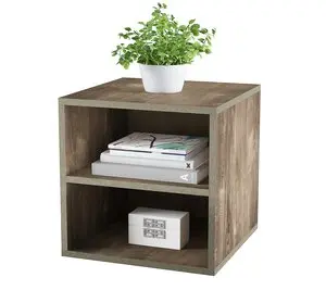 LAVISH HOME Stackable Cube End Table With 2 She Lves Minimalist