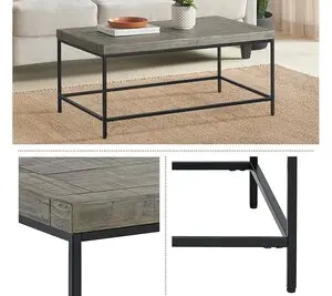 LAVISH HOME Coffee Table Industrial Modern Tabl E