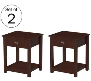 LAVISH HOME 2 End Tables With Drawer Sofa Or Be Dside Tables