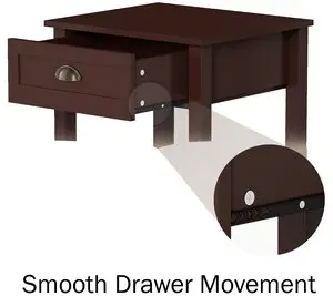 LAVISH HOME 2 End Tables With Drawer Sofa Or Be Dside Tables