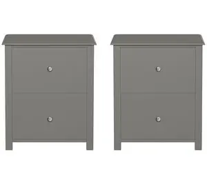 LAVISH HOME Set Of 2 End Table With 2 Drawers S Ofa Side Table - One-color