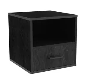 LAVISH HOME End Table Stackable With Drawer Mod Ular Cube - One-color