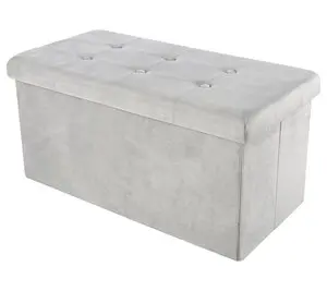 LAVISH HOME Storage Ottoman Velvet Tufted Footr Est Or Chest - One-color