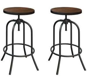 LAVISH HOME 2 Adjustable Barstools For Counter R Bar Height - One-color