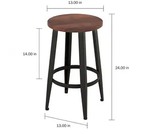 LAVISH HOME 2 Counter-height Modern Backless Ba R Stools