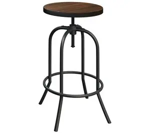 LAVISH HOME Swivel Bar Stool Adjustable Backles S Stool - One-color