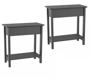 LAVISH HOME 2 Flip-top Console Tables Hidden Hi Ged Storage - One-color