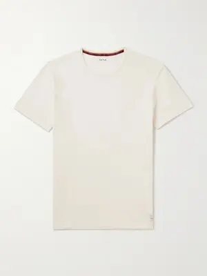 Paul Smith Logo-appliquéd Cotton-jersey Pyjama T-shirt - Neutrals