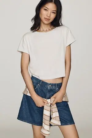 AGOLDE Adine Crop Tee - Bone