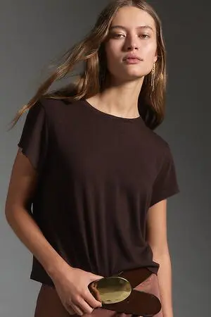 AGOLDE Ade Crop Tee Brown