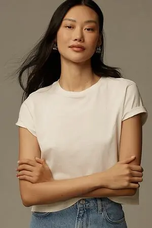 AGOLDE Ade Crop Tee Ivory