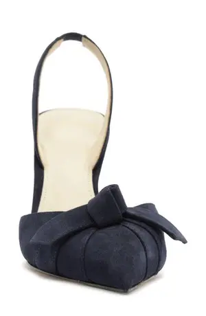ALEXANDRE BIRMAN Clarita Pointed Toe Slingback Pump - Navy