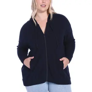 Minnie Rose Cashmere Zip Hoodie - Navy