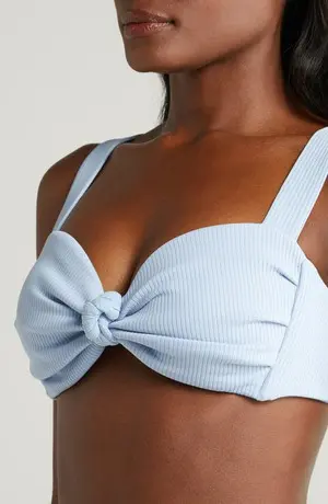 MONTCE Hayden Knotted Rib Bikini Top - Peri Rib