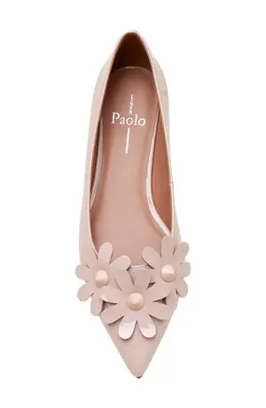 Linea Paolo Narcisus Pointed Toe Flat - Beige Patent