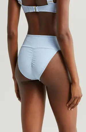MONTCE Tamarindo Rib High Cut Bikini Bottoms - Peri Rib
