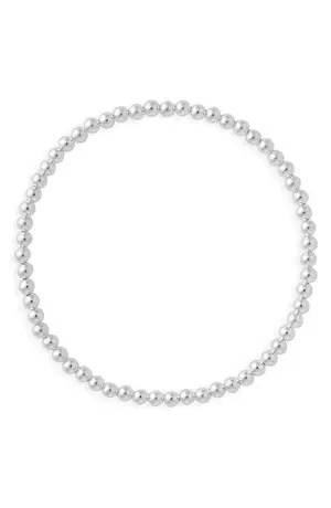 NASHELLE Beaded Stretch Bracelet - Sterling Silver
