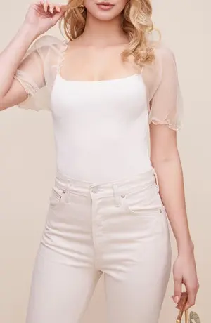Astr The Label The Label Puff Sleeve Bodysuit