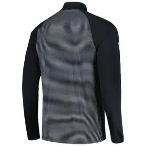 LEVELWEAR San Francisco Giants Charter Striped Raglan Quarter-zip Top - Black