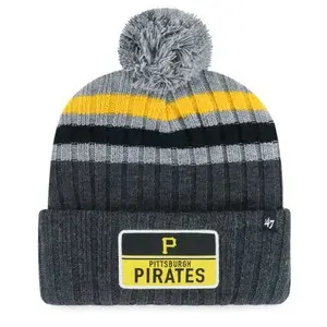 '47 Pittsburgh Pirates Stack Cuffed Knit Hat With Pom - Gray