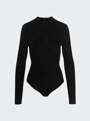 Versace Draped Bodysuit - Black