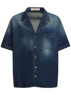 Valentino Garavani Denim Short Sleeve Shirt - Blue