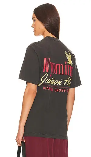 DIAMOND CROSS RANCH Jackson Eagle Tee In Black - Washed Black