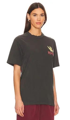 DIAMOND CROSS RANCH Jackson Eagle Tee In Black - Washed Black
