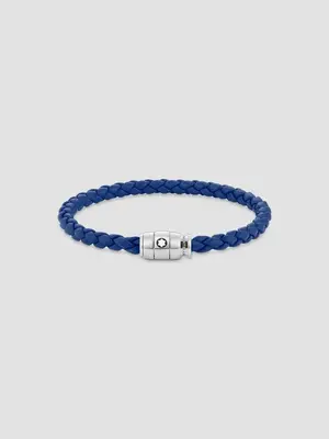 Montblanc Braided Leather Logo Bracelet - Blue