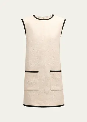 Veronica Beard Veronica Beard Ravena Sleeveless Mini Shift Dress - Ecru