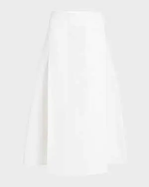 Marni Flared Midi Skirt With Double Pleating