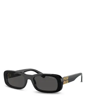 Miu Miu Rectangular Sunglasses, 53mm Black