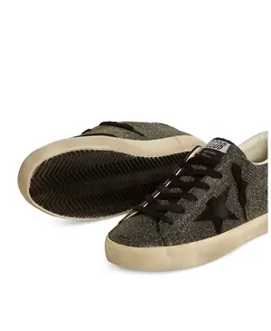 GOLDEN GOOSE Super-star Swarovski Crystal Mid-top Sneakers - Black