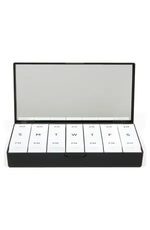 PORT AND POLISH Am & Pm Pill Box - Black