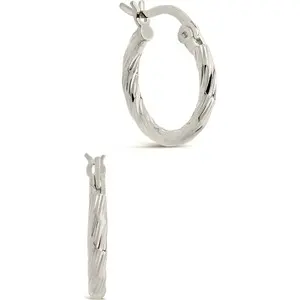 Sterling Forever Anita Hoop Earrings - Silver