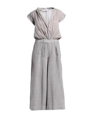 European Culture Linen Blend Jumpsuit - Grey