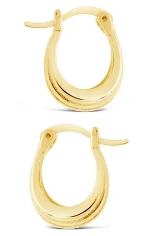 Sterling Forever Ripple Hoop Earrings - Gold