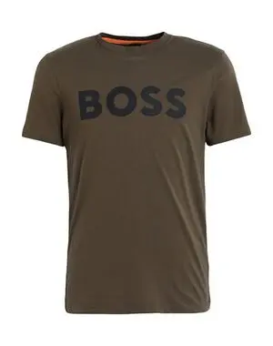 BOSS Man T-shirt Black Size S Cotton Green