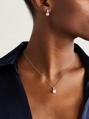 Mikimoto Morning Dew Pearl And Diamond Necklace