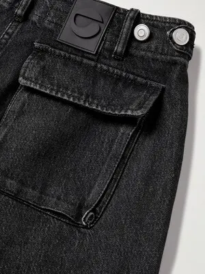 Coperni High-rise Wide-leg Cargo Jeans - Black