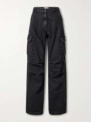 Coperni High-rise Wide-leg Cargo Jeans - Black