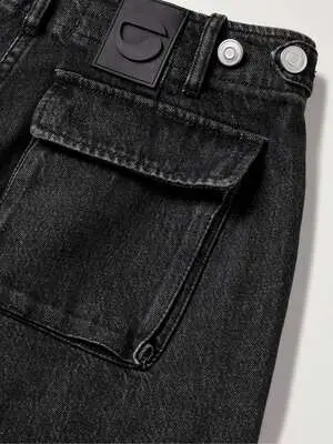 Coperni High-rise Wide-leg Cargo Jeans - Black