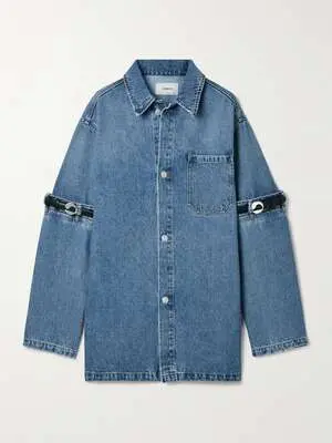 Coperni Oversized Paneled Denim Jacket - Blue