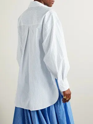 Carolina Herrera Oversized Striped Cotton-poplin Shirt