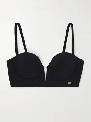 Versace Embellished Underwired Bikini Top - Black